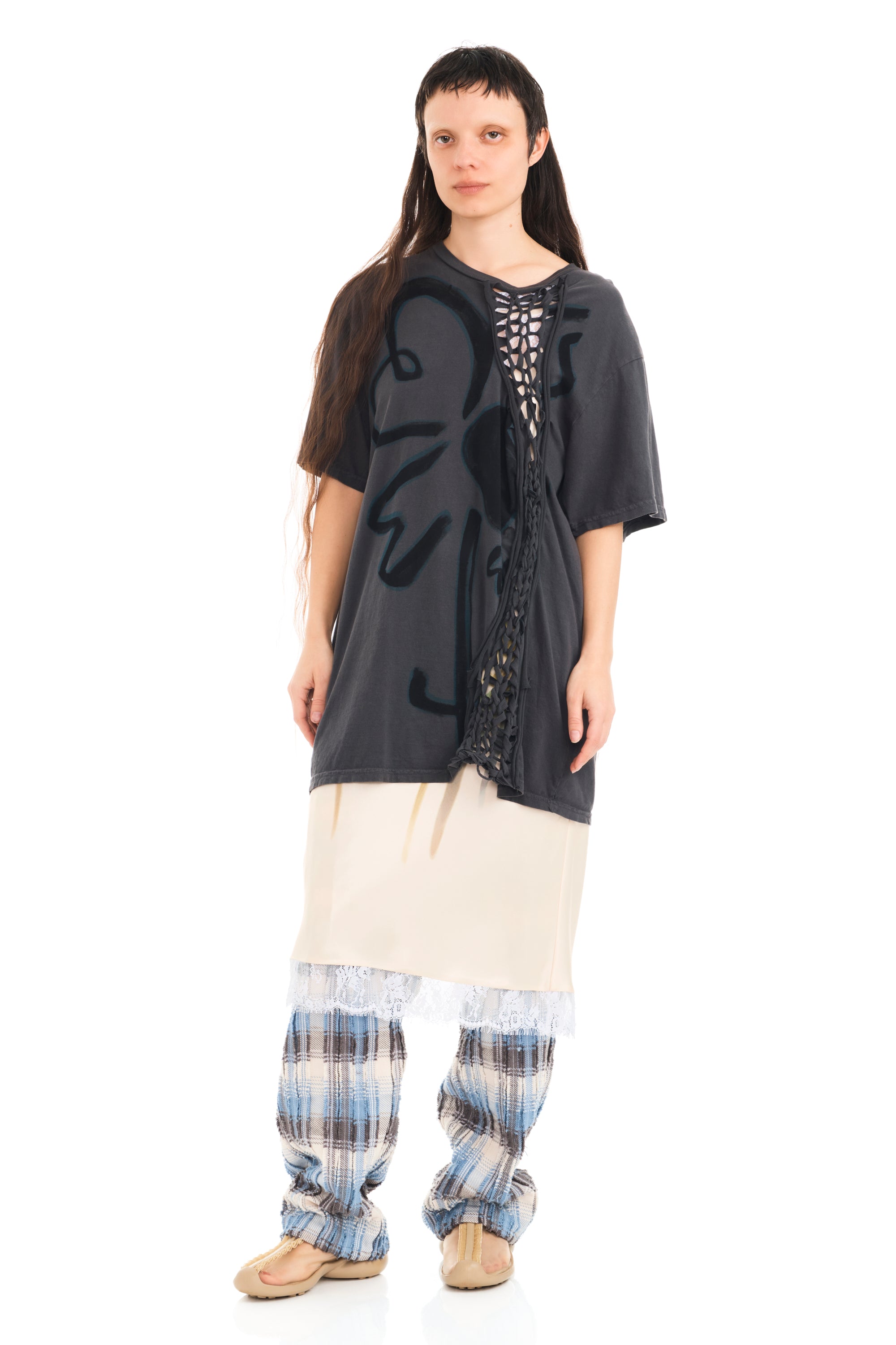 CHARCOAL FLOWER TOSH TEE | Collina Strada