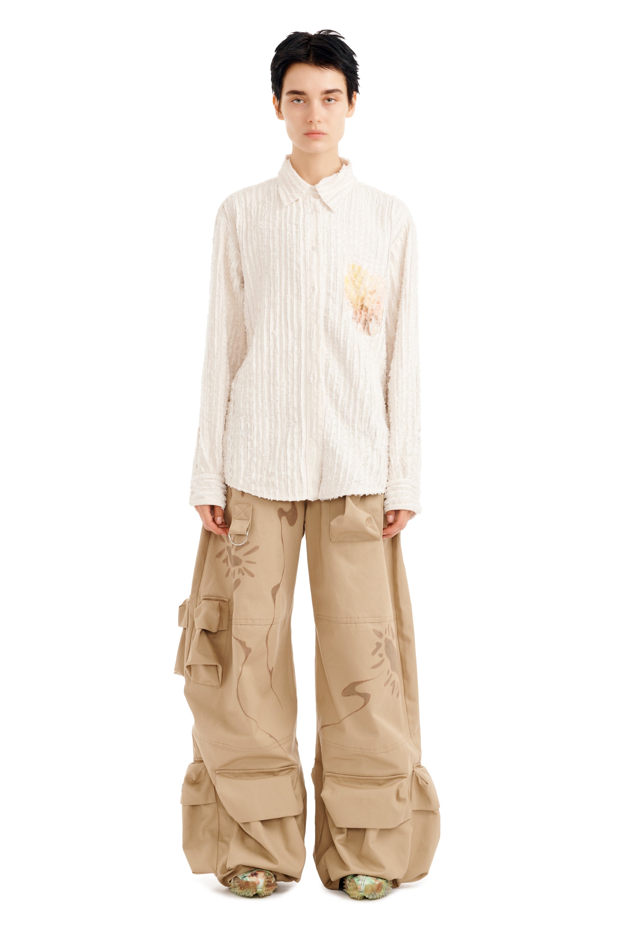 STONE FLOWER DRIP CONVENTION BUTTON UP | COLLINA STRADA – Collina Strada