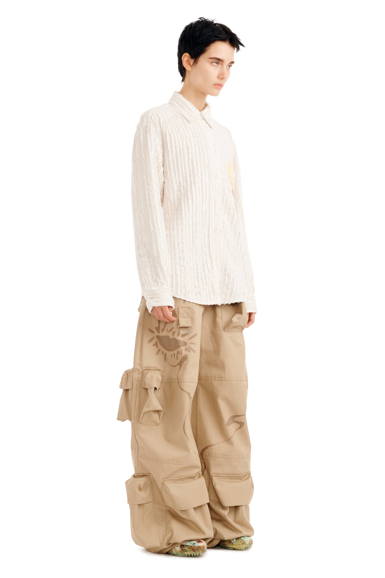 STONE FLOWER DRIP CONVENTION BUTTON UP | COLLINA STRADA