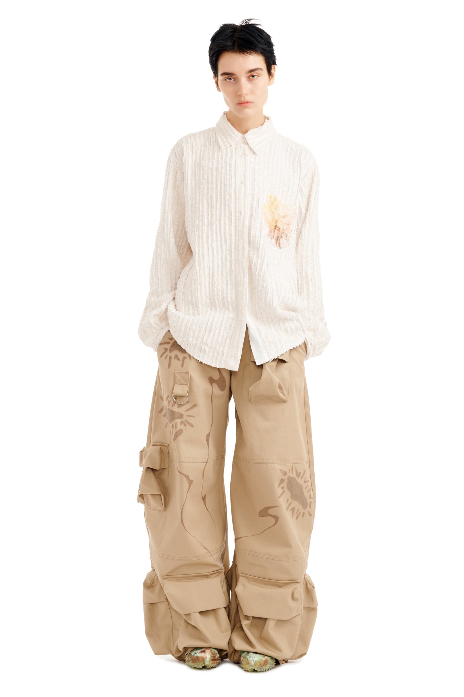 STONE FLOWER DRIP CONVENTION BUTTON UP | COLLINA STRADA