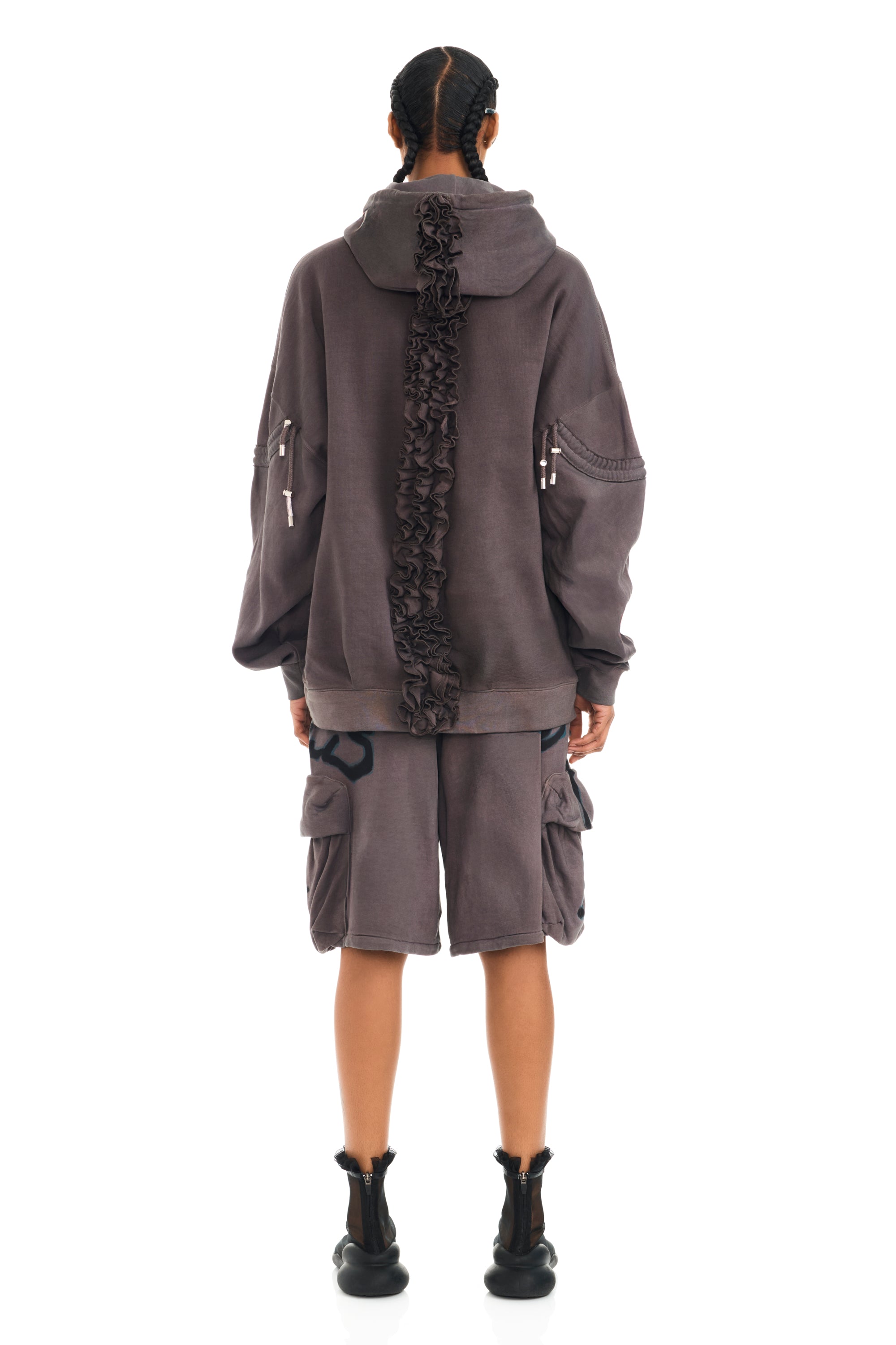 CHARCOAL FLOWER RHINESTONE BURST HOODIE | COLLINA STRADA – Collina Strada