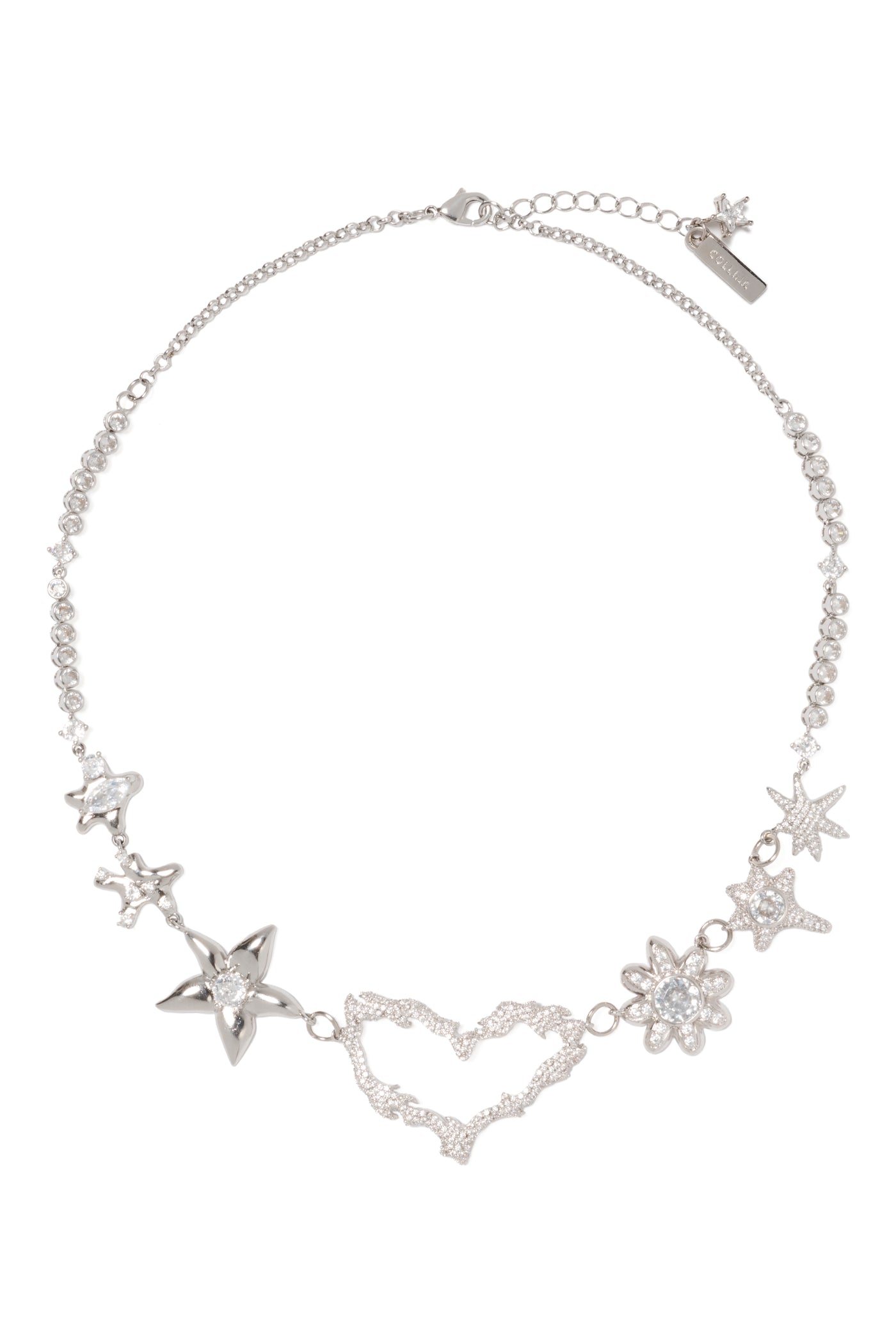 CRYSTAL CLEAR HEART FLAME CONSTELLATION NECKLACE | COLLINA STRADA