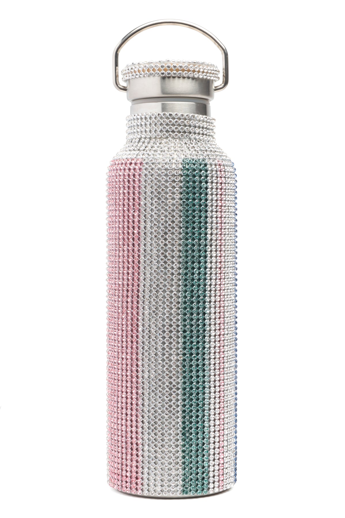 MULTI STRIPE RHINESTONE WATER BOTTLE | Collina Strada