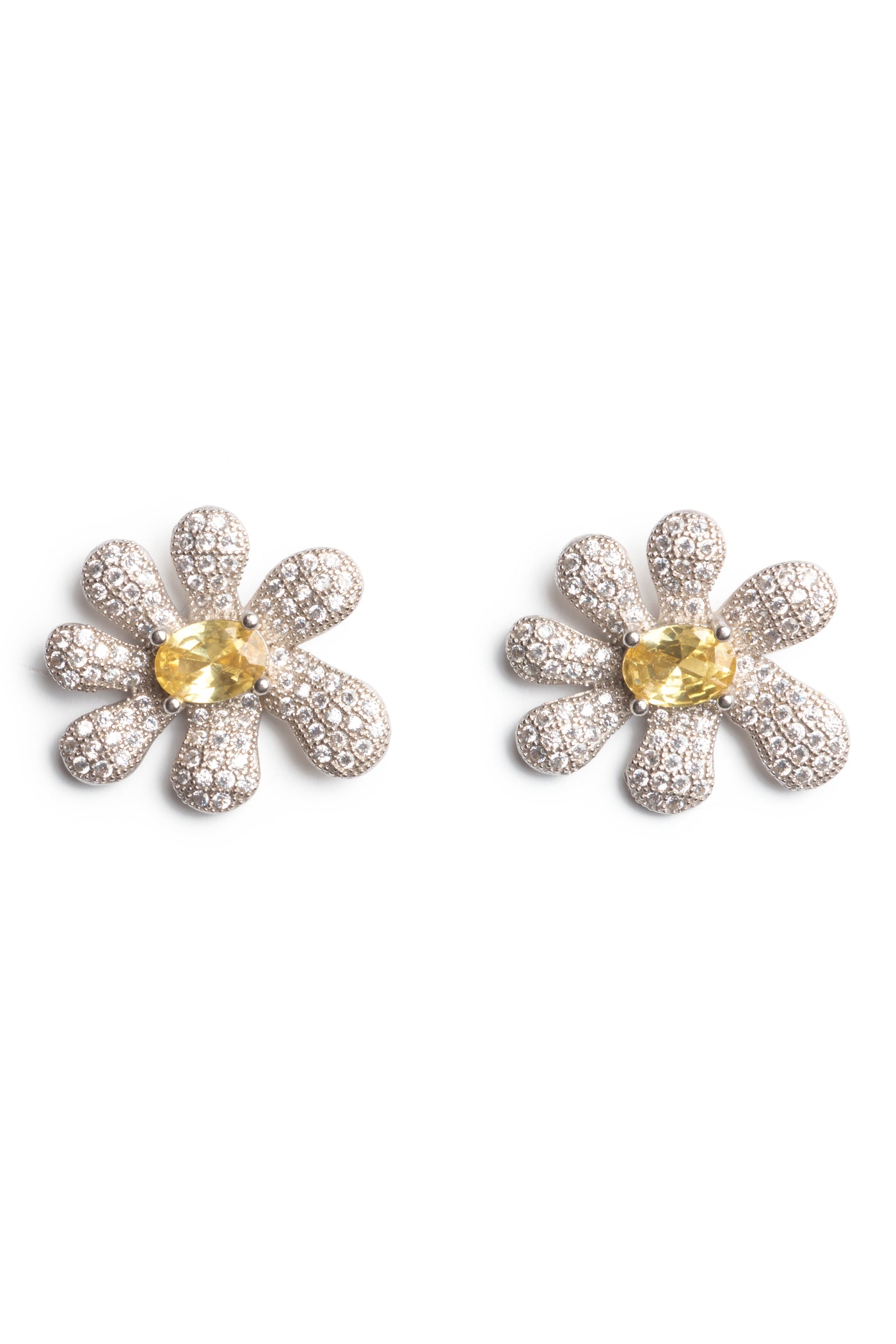 CANARY CRYSTAL PAVE SQUASHED BLOSSOM EARRING | COLLINA STRADA