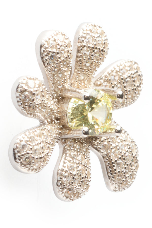 CANARY CRYSTAL PAVE SQUASHED BLOSSOM EARRING | COLLINA STRADA